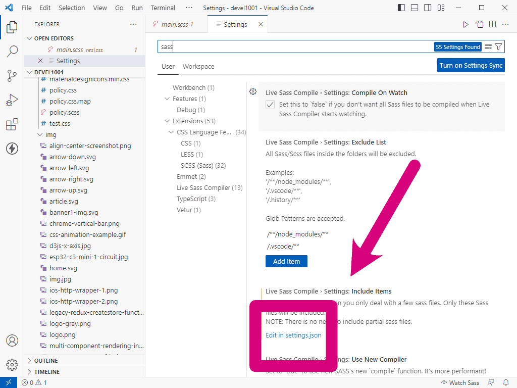 Using SCSS with VSCode - Devel1001 Using SCSS with VSCode - Devel1001